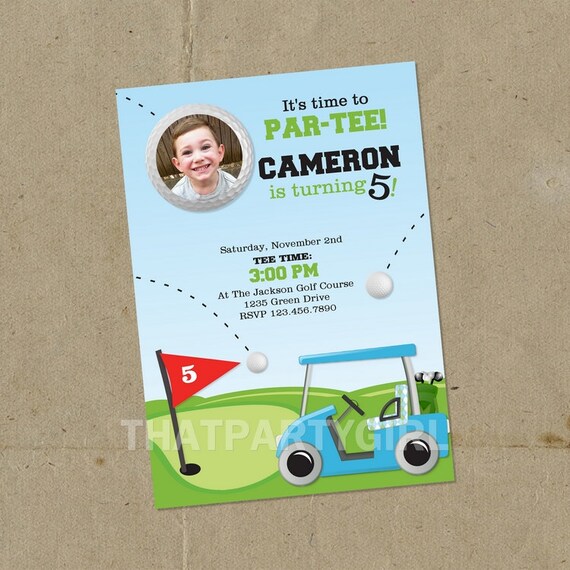 Golf Birthday PAR-TEE Party Invitations DIY U Print