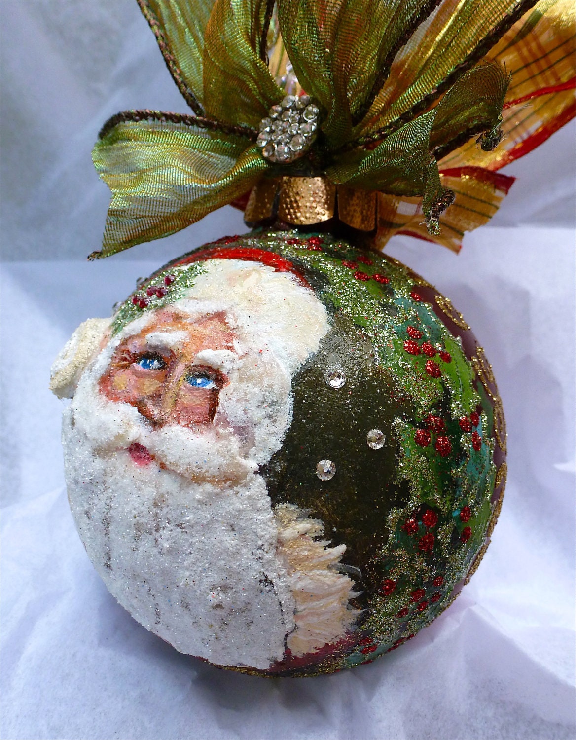Santa Hand Painted Ornament