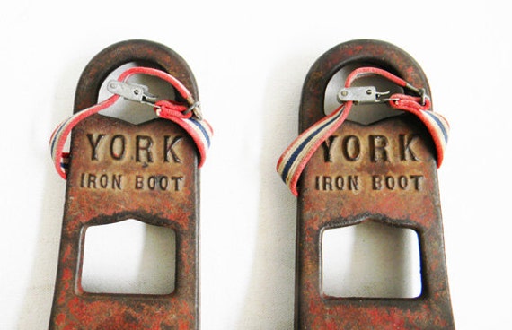 Antique YORK IRON BOOT Weight Lifting Rare by alchemievintage