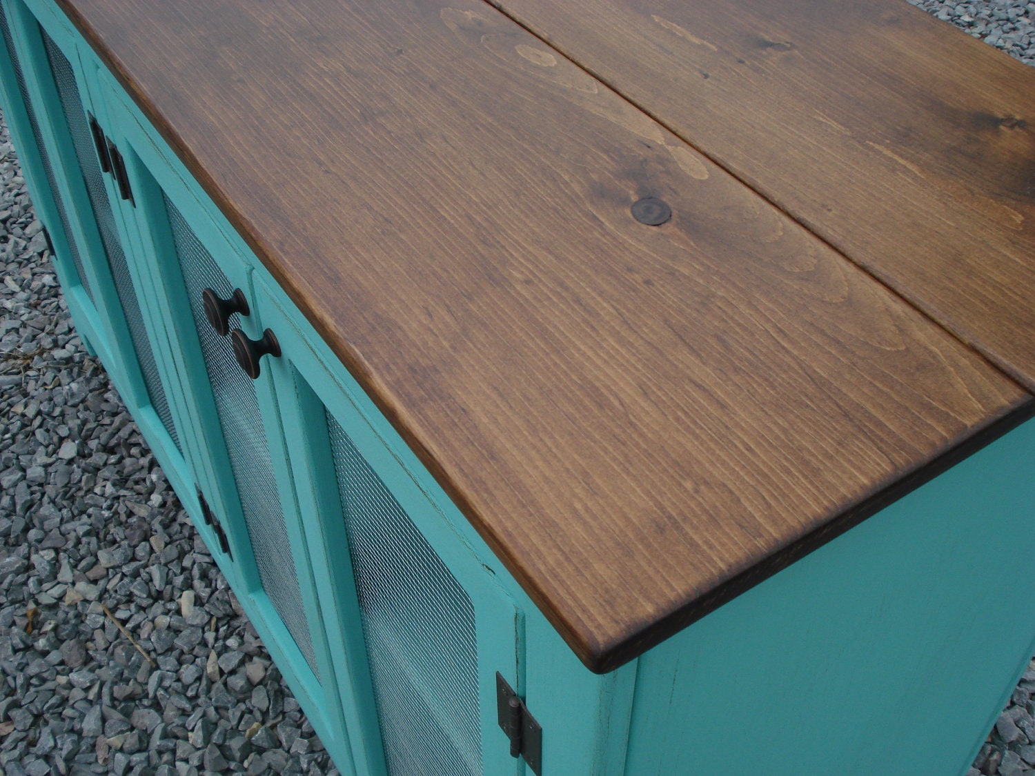 Media Console Distressed TV Stand Rustic Media by KKFurniture