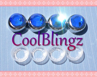 CLEAR FLOWER Rhinestone Screw Caps Covers for by coolblingz