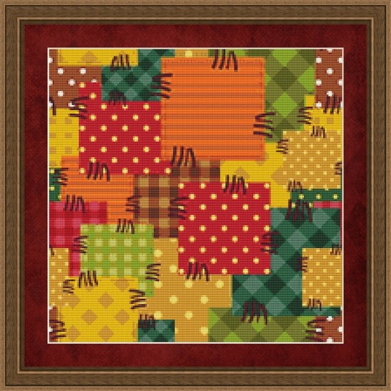 Patchwork Cross Stitch Pattern Fall Colored by StitchXCrossStitch