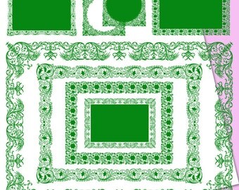 Digital scrapbook borders lace pink digital lace Clip art