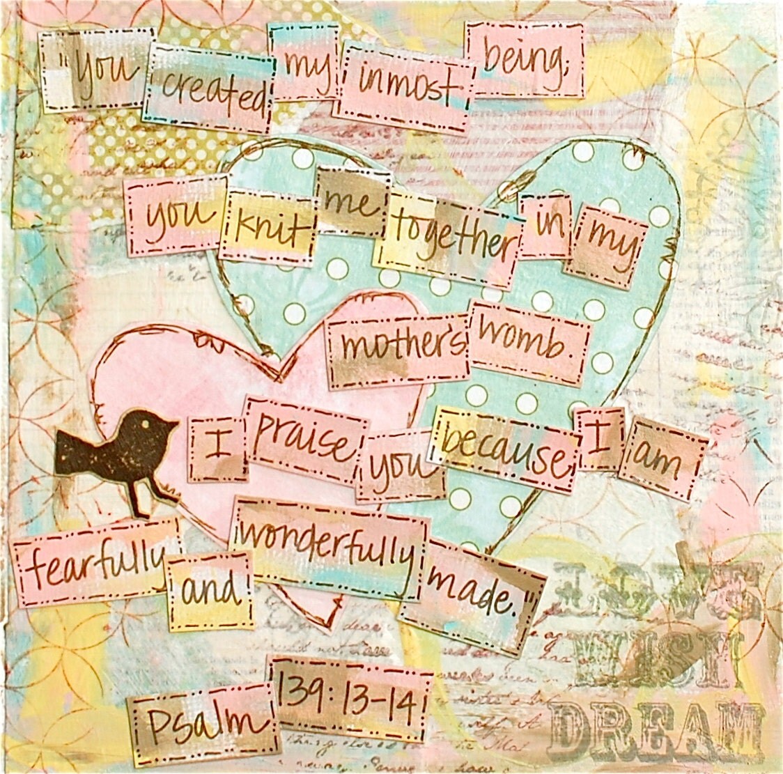 Psalm 139 Mixed Media Art Print by AlteredIris on Etsy
