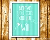 Items similar to Printable Poster - Quotes - Typography - Turquoise ...