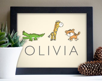 Baby name art | Etsy
