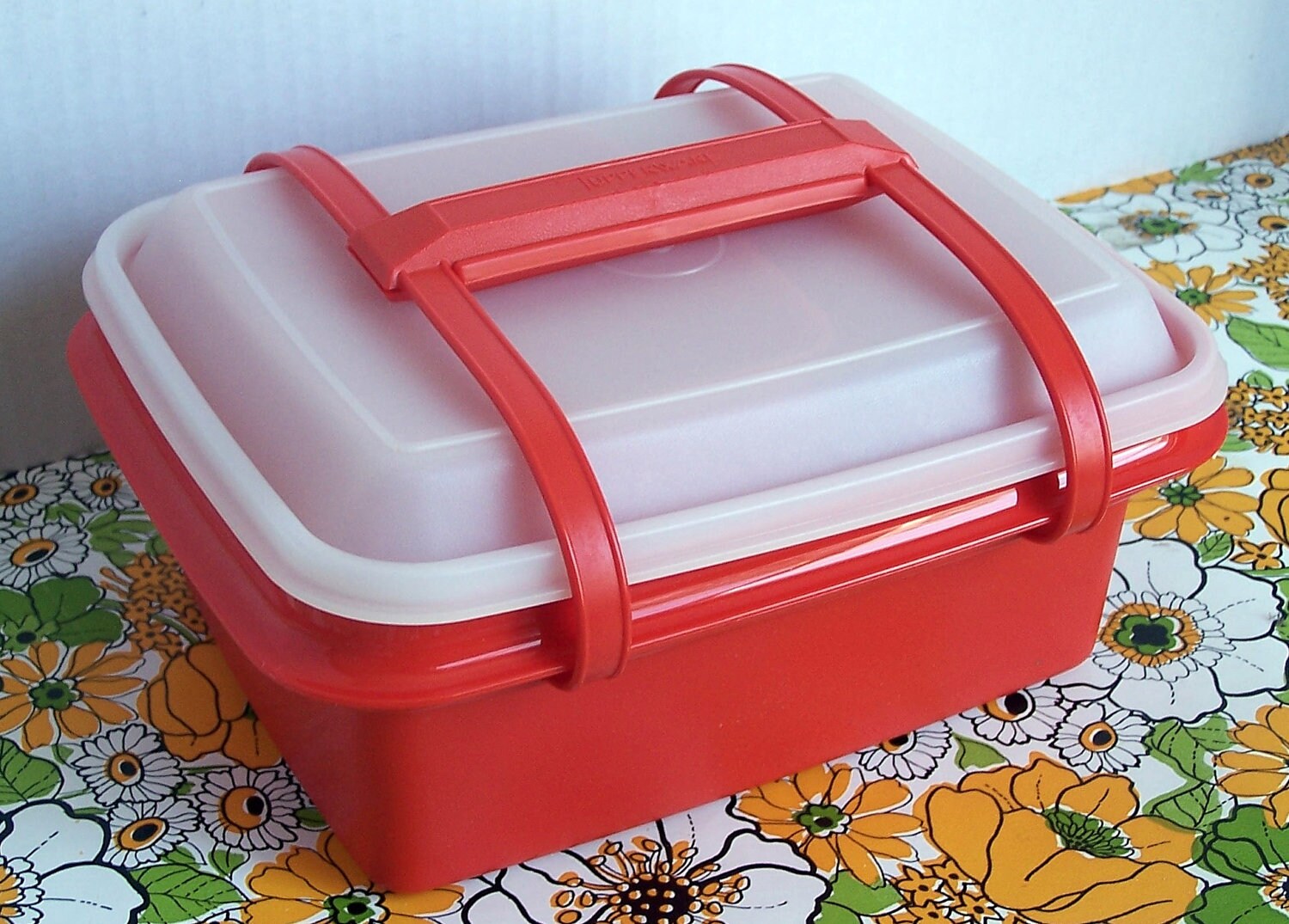 Vintage New Tupperware Pak-N-Carry Lunch Set in Poppy Orange