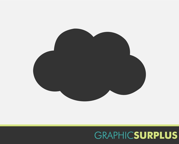 Items similar to Clip Art Simple Cloud Silhouette Clipart Commercial ...