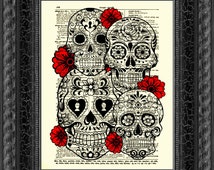 Unique day of the dead art related items | Etsy