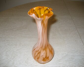 Slag glass vase | Etsy