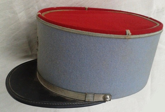 Vintage French Hat Army Kepi Military Hat Foreign Legion
