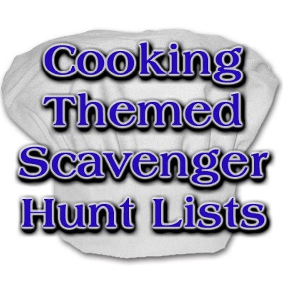 Cooking Themed Scavenger Hunt List Collection