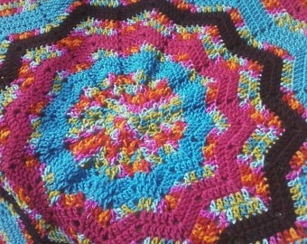 Crochet round afghan | Etsy