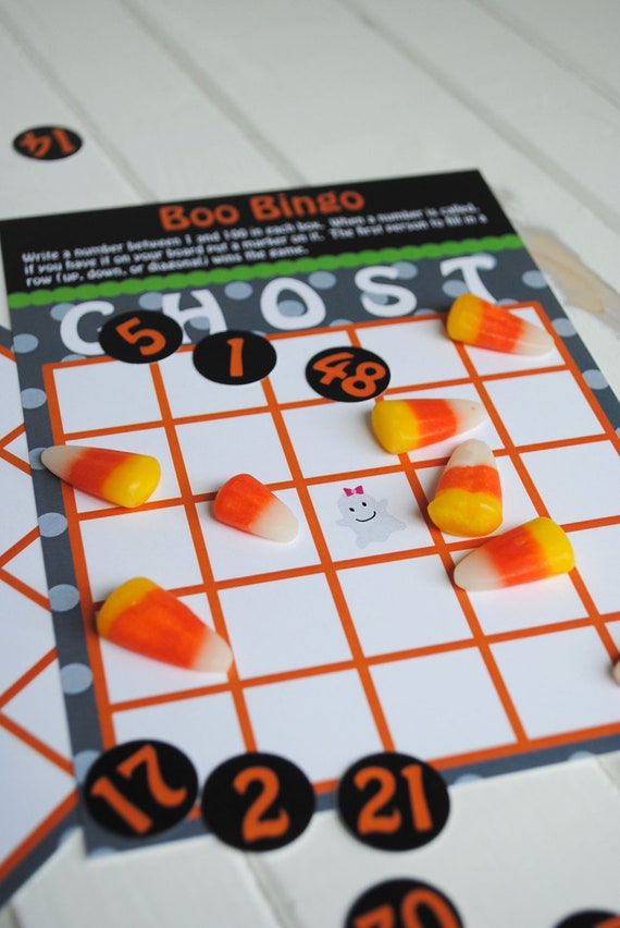 Printable Boo Halloween Bingo Game Set Instant Download