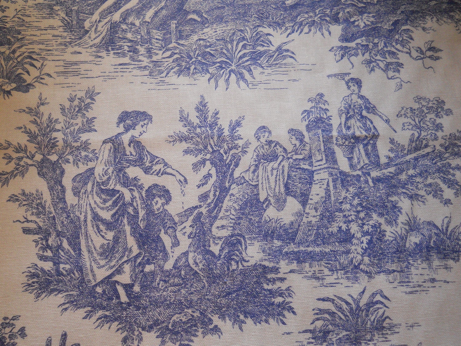 Blue Toile Fabric Waverly Blue And White French Toile Country