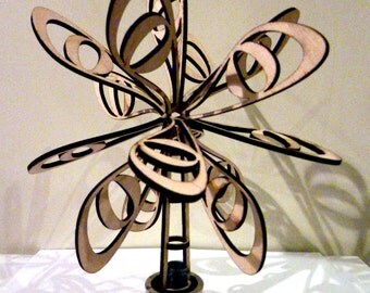 modern Christmas tree topper / star - laser cut birch wood, clear lacquer