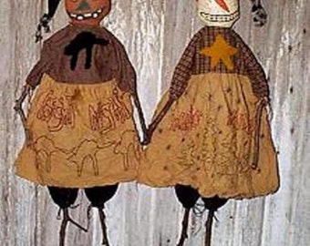 Primitive Halloween Pattern EPattern PDF Pumpkin by hicketypickety