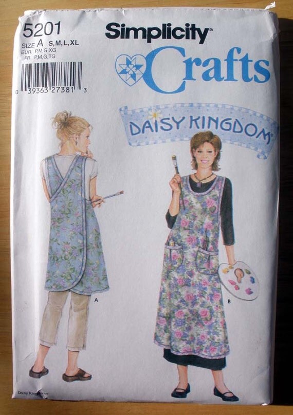 Simplicity Pattern 5201 Daisy Kingdom Wrap Apron Sz 10 thru 24