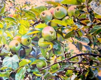 Apple tree painting | Etsy