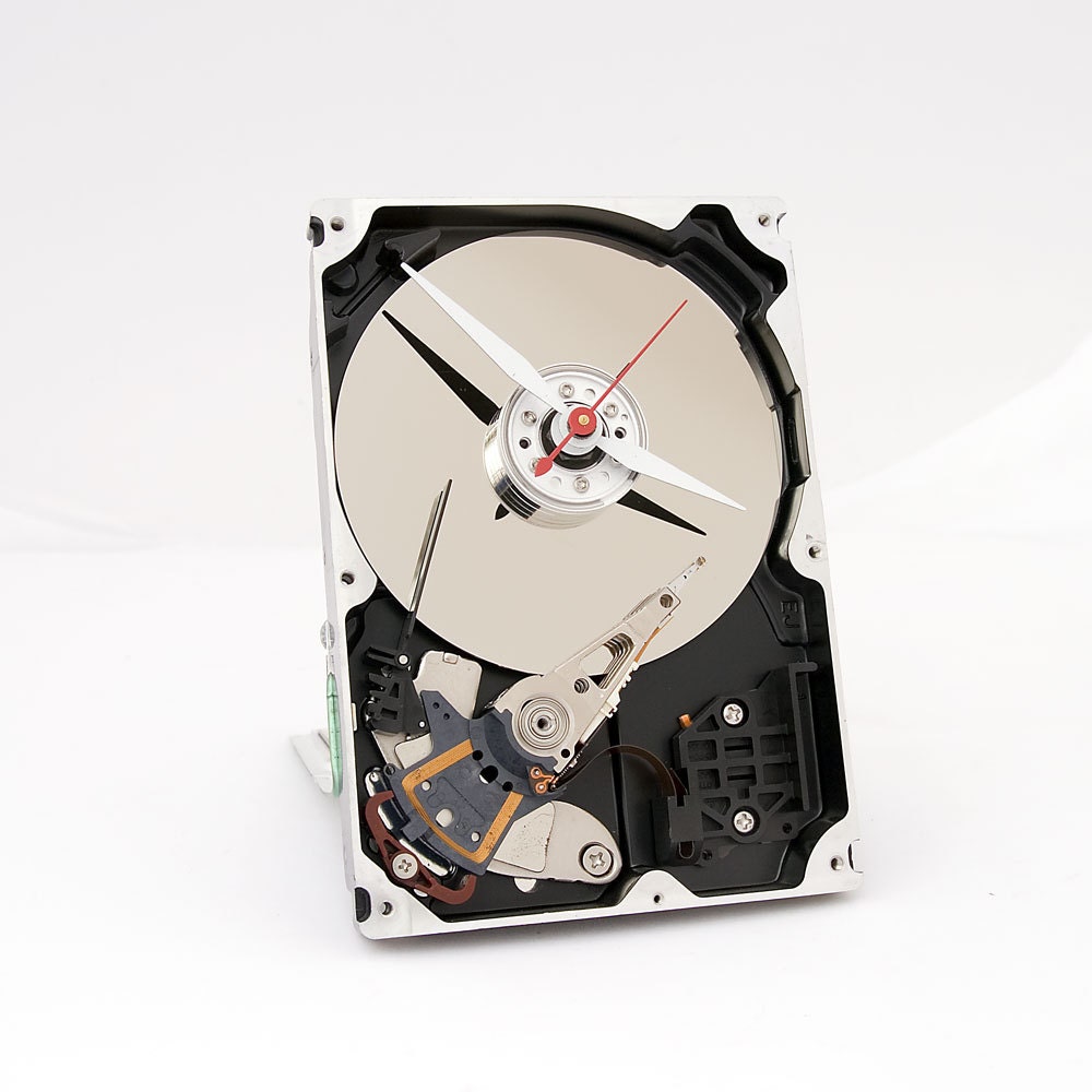 Recycled Computer Hard Drive Clock by pixelthis on Etsy