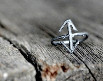 DWO: Scythe ring sterling silver statement ring by redsofa
