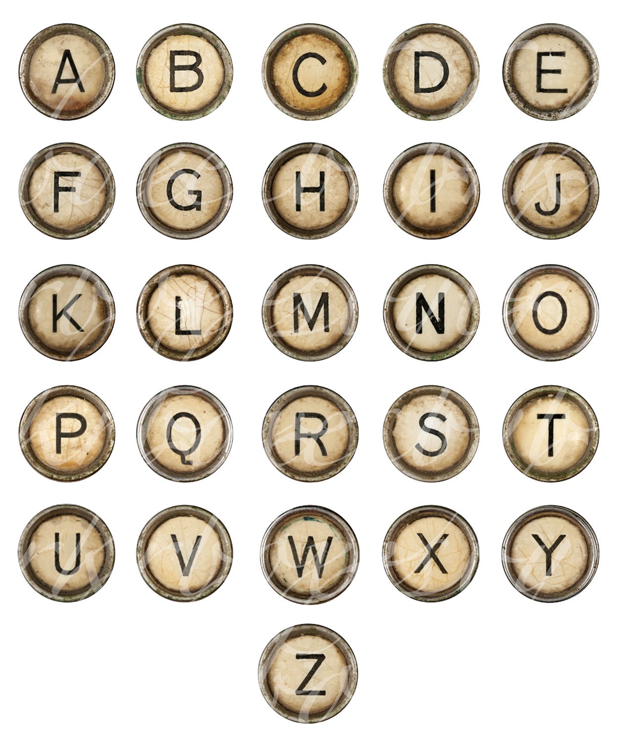 Alphabets vintage typewriter and vintage letters by boxesbybrkr