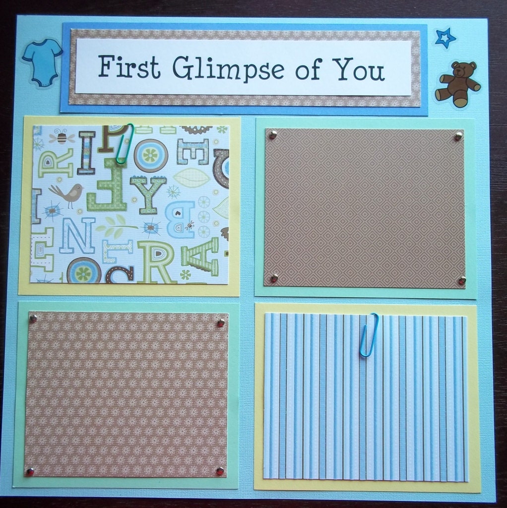Set of 30 12x12 Premade Scrapbook Pages Baby Boy's by scrappyjo