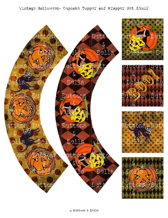 Items similar to Vintage Cupcake Wrapper - Cupcake Topper - Party ...