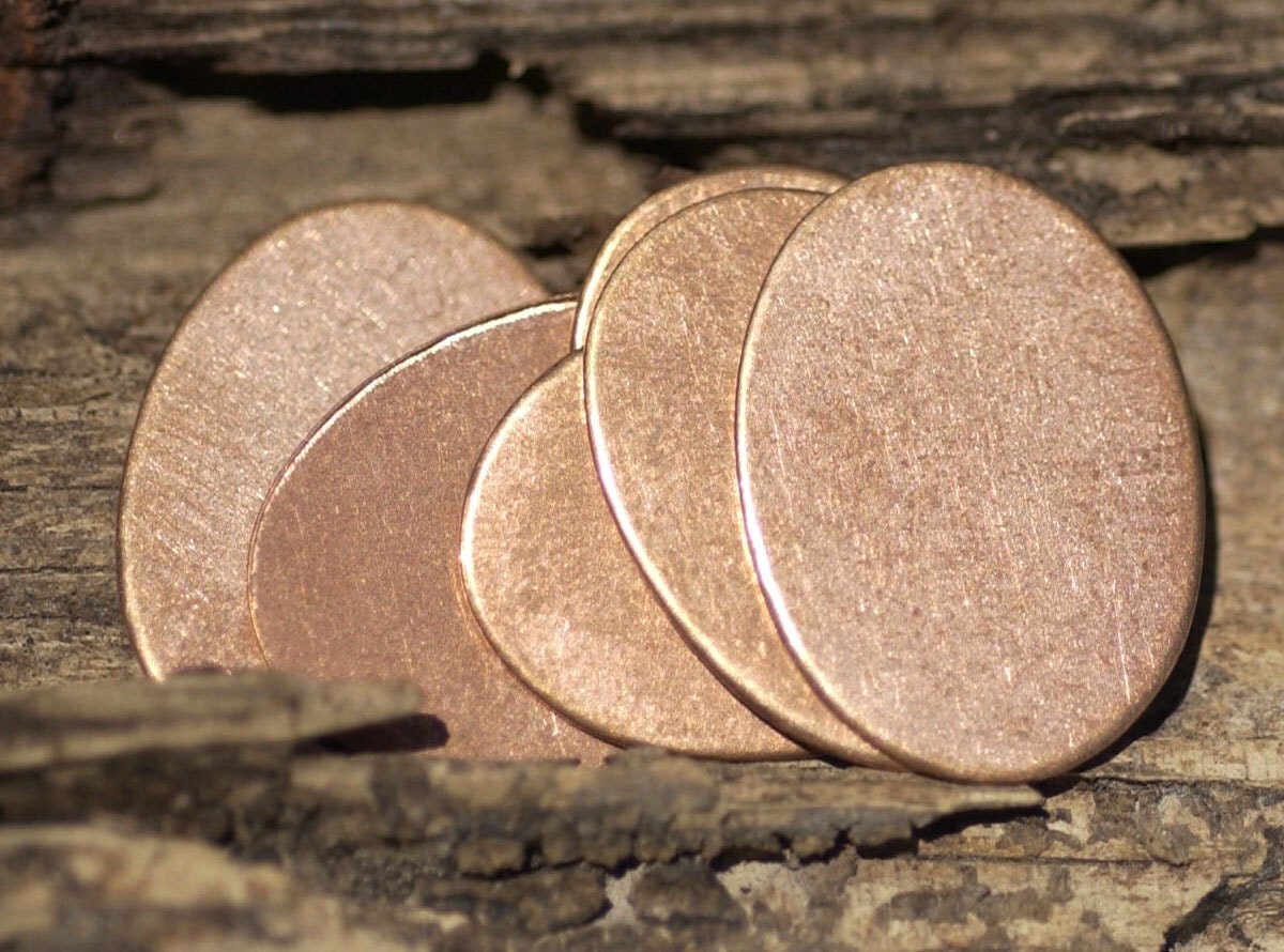 Copper Blank 21mm x 16mm 24g Oval Shape for Blanks Enameling
