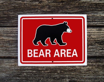 Items similar to Bear Trail Sign - DANGER Bear Area - Hiking Trail Sign ...