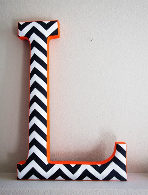 Fabric Letter L Chevron Patterns 24 inches by Forestgirldesign