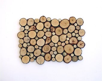 Rectangular Wood Tree Slice Centerpiece Decorative Wall Art Wooden ...