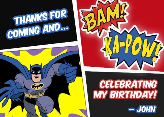 Batman thank you notes batman diy print thank you cards