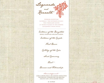 Popular items for reception program on Etsy