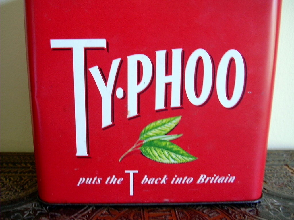 Vintage British Typhoo Tea Tin Caddy Box