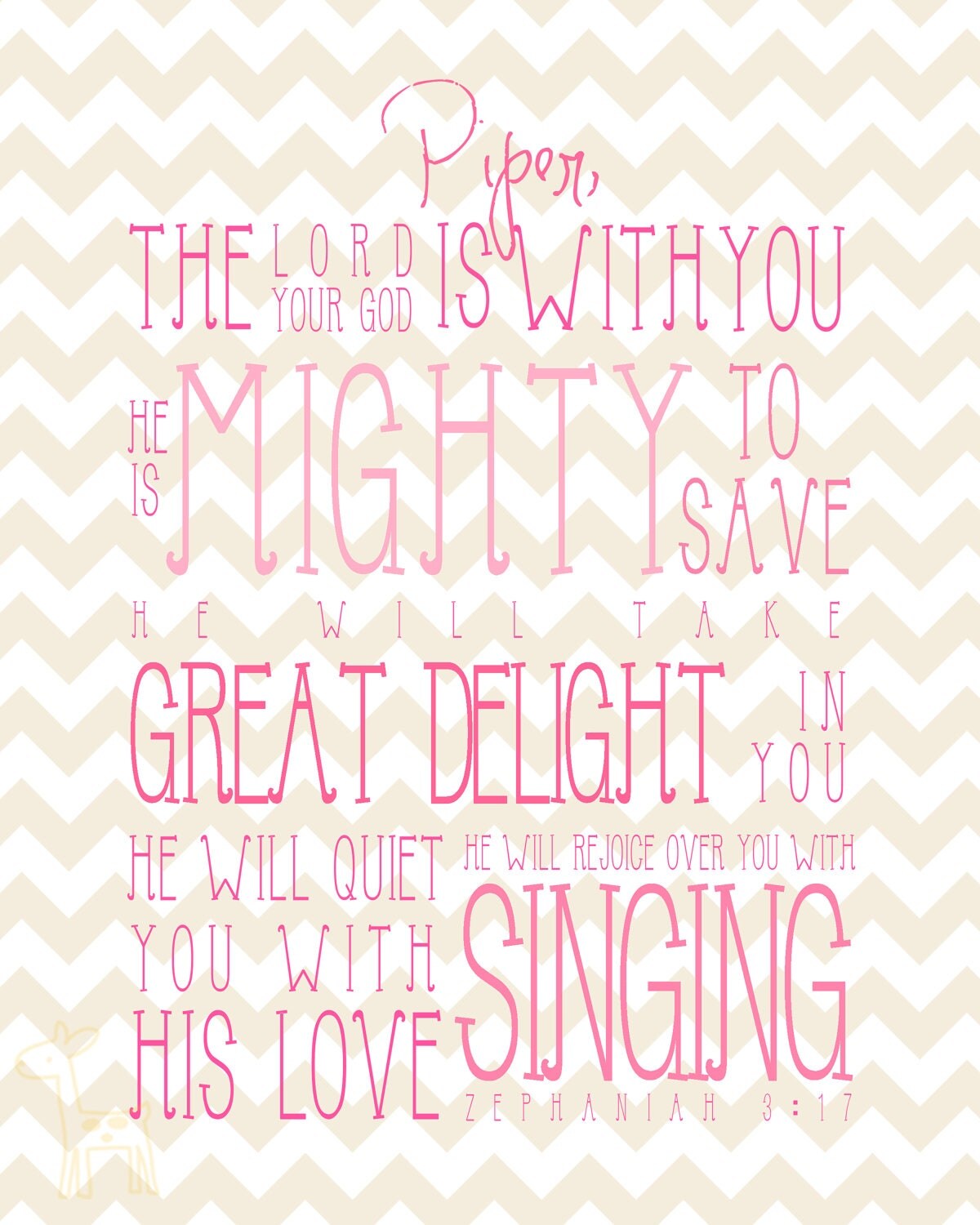 Personalized He Is Mighty To Save Scripture Verse Art by buhbay