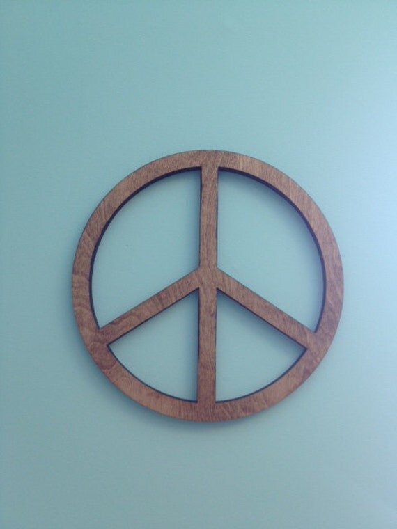 12 INCH Wood Peace Sign Wall Art by WoodWearbyandrea on Etsy