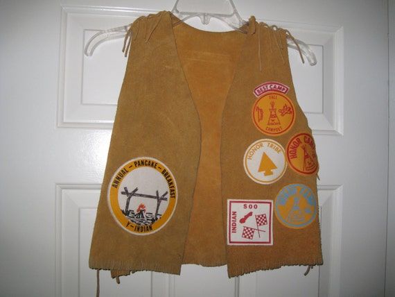 Y-Indian Guides YMCA Vest with 16 patches Size by nutmegmannikin