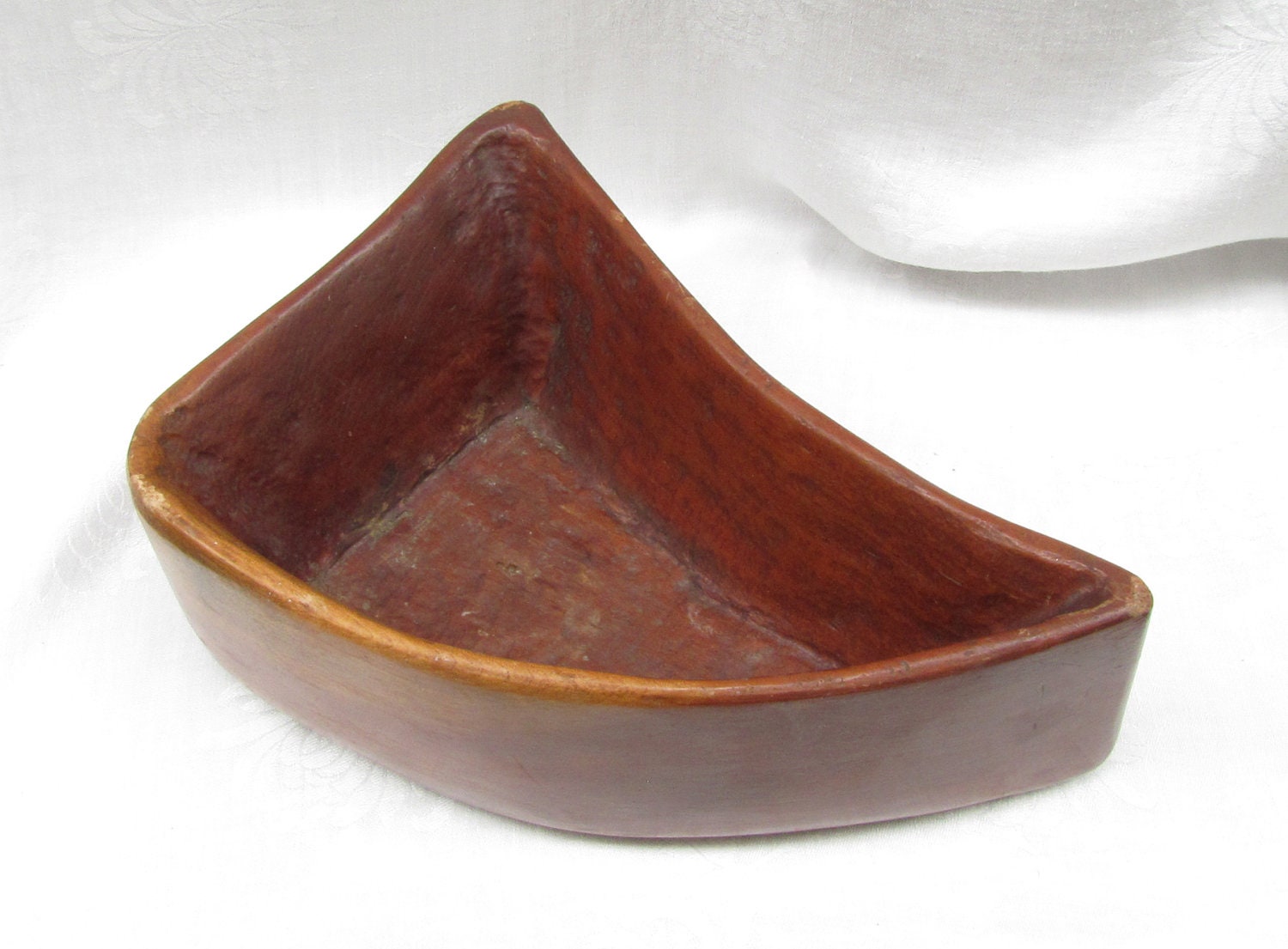 Unique Large Hand Carved Wood Bowl – Triangle Shape – Haute Juice