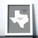 Personalized Paper Cut Out of Texas Map 8x10 for