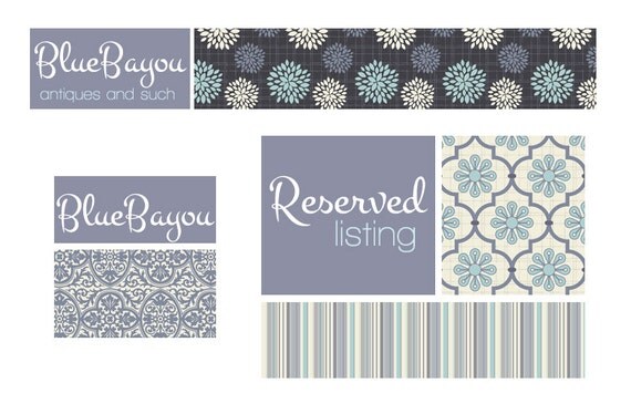 Premade Etsy Banner and Avatar Set for by FreshLavenderDesigns