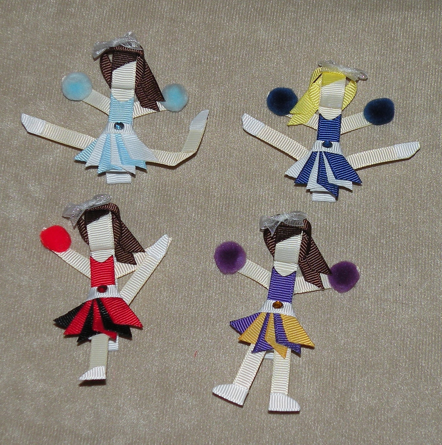 Cheerleader hair clip by myPrettyBowPeeps on Etsy