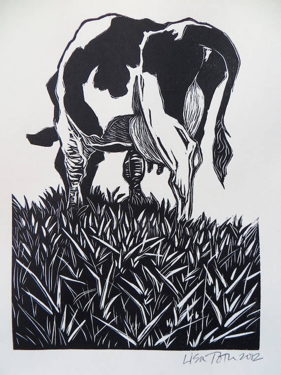 Woodblock Print Grazing woodblock-print-grazing