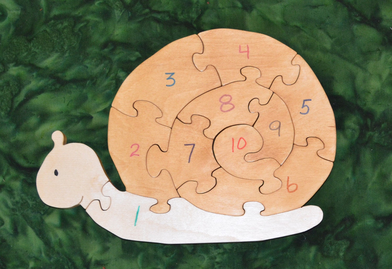 Snail Counting Puzzle with Bag for Storage Handmade