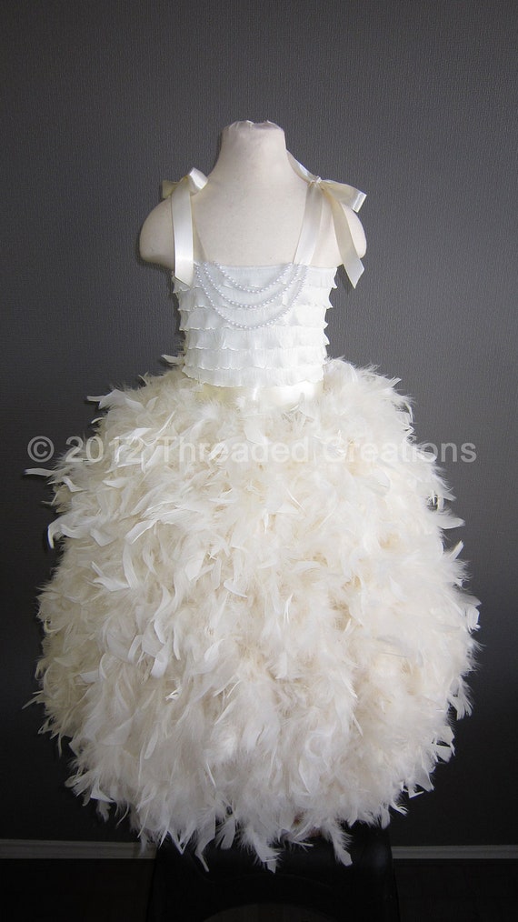 Feather Dress Feather Tutu Dress Ivory Tutu Dress