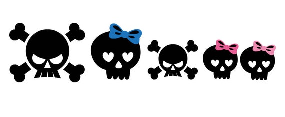 Skull Family Decal Stickers by MelissaVinylDecals on Etsy
