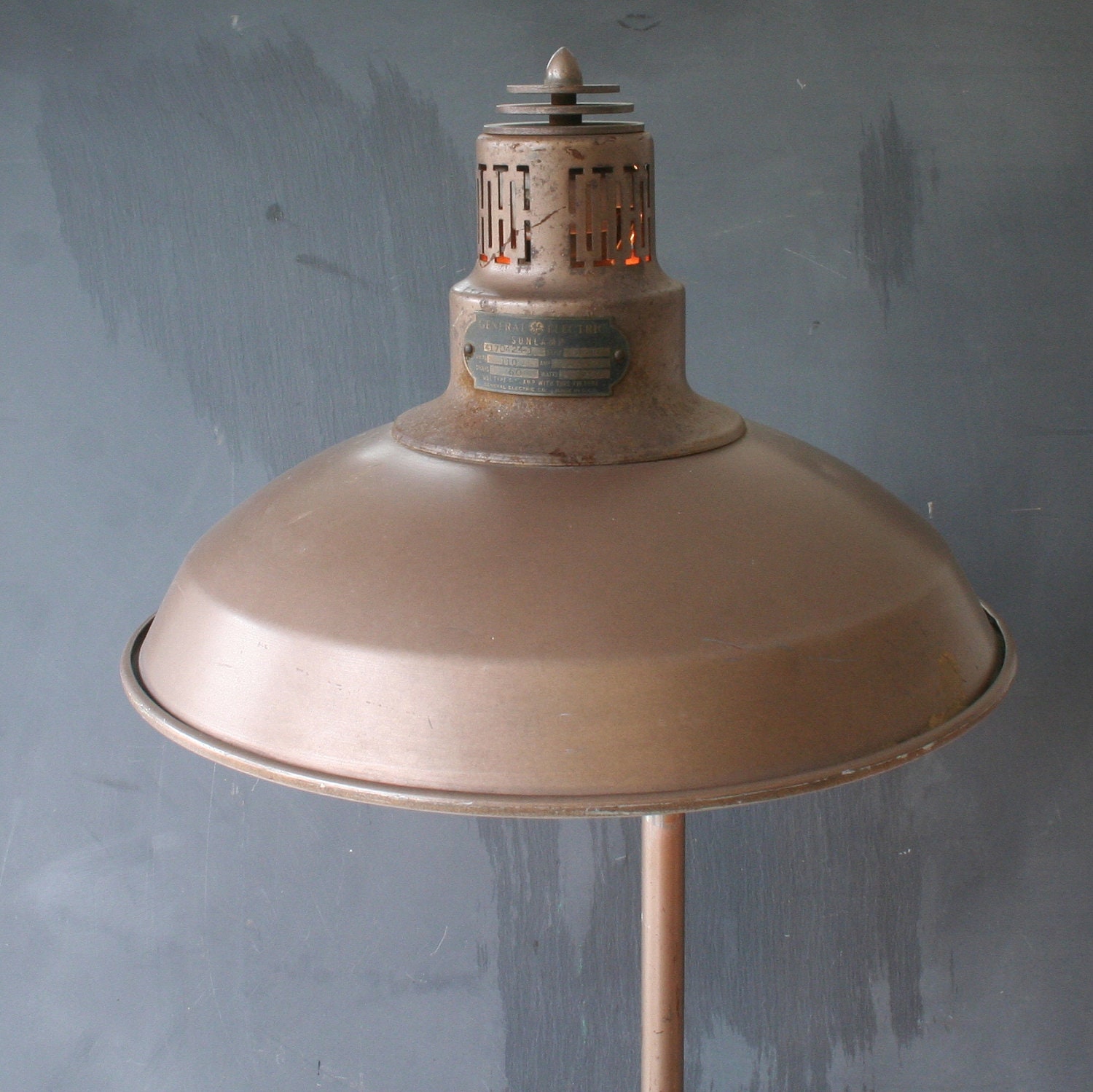 Vintage 1930s General Electric Sun Lamp Industrial Floor