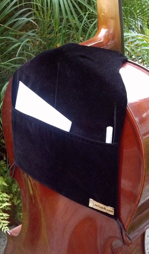 Concert Black Velvet Cello Bib with Accessory Pocket