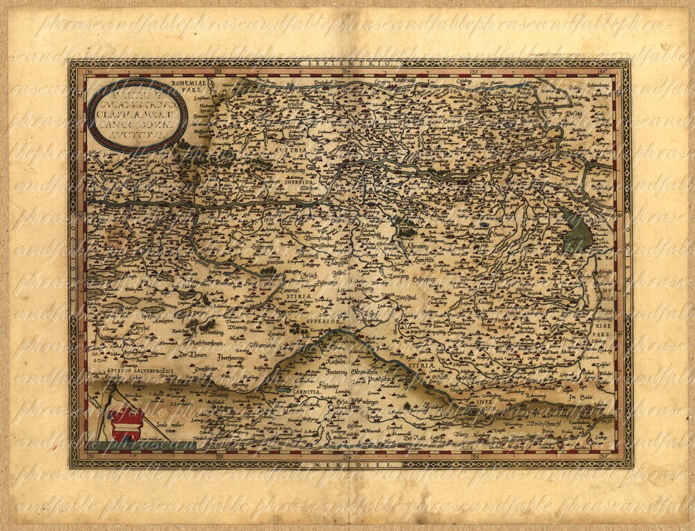 Map Of Austria From The 1500s 105 Ancient Old World Map