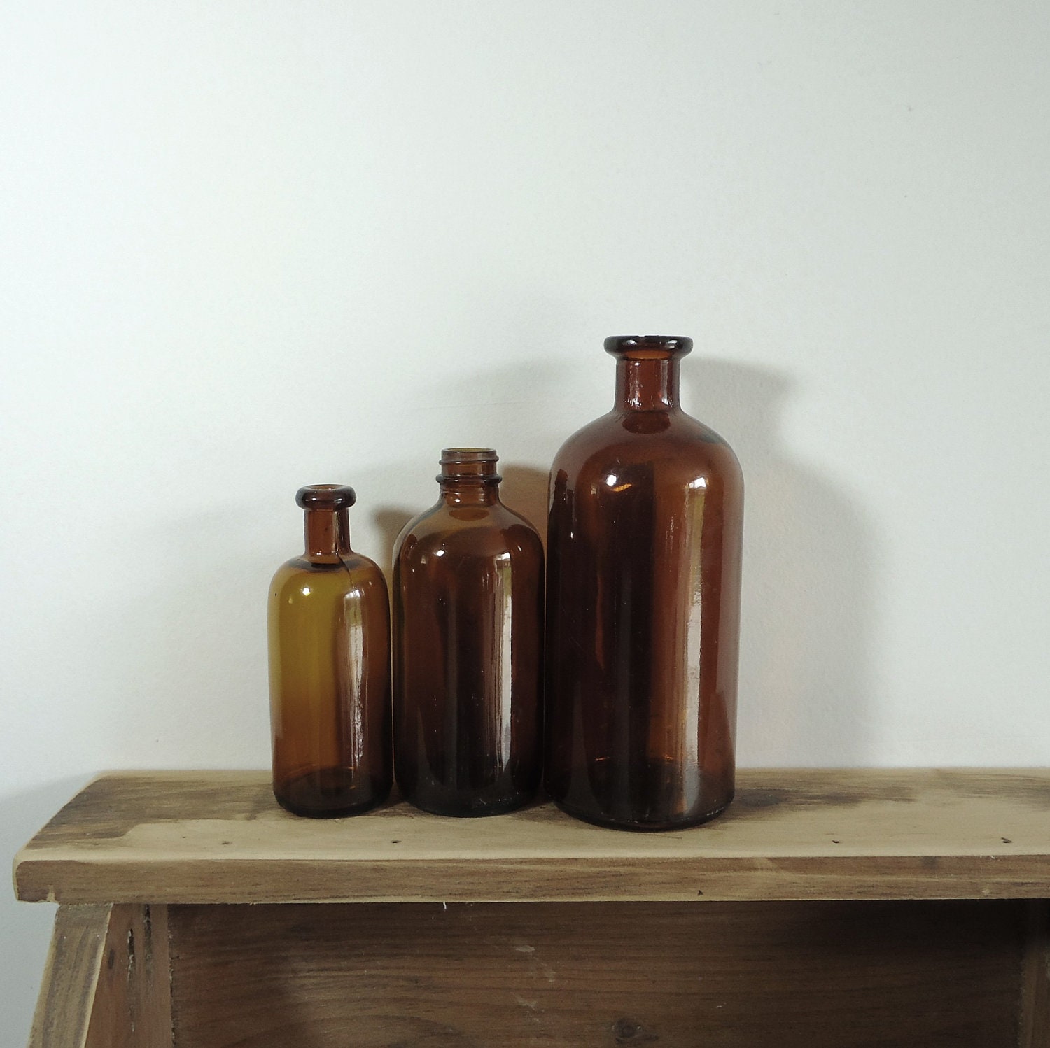 Old Apothecary Bottles Brown Glass Bottles Vintage Collection